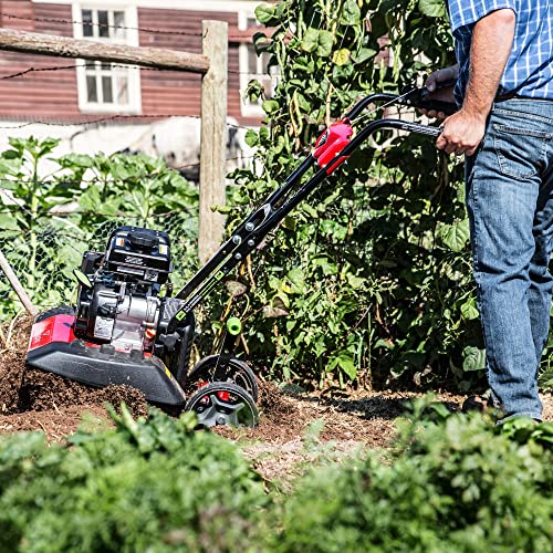 Earthquake Versa 2-in-1 Tiller Cultivator with a 79cc 4-Cycle Viper Engine, Removable Side Shields, Toolless Tilling Width Adjustment, Integrated Transport Wheels, Model: 24734