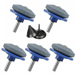 uzkozam 5pcs lawn mower blade sharpener balancer kit for drill grinder stone garden tool