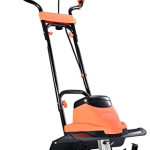 Kapoo Working Depth Electric Tiller Electric Garden Tiller Electric Cultivator 14 Inch 8.5 Amp Tilling Width 8-Inch bb06, Black Orange