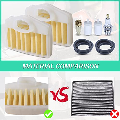 Adefol Chainsaw Air Filter for Husqvarna 362 365 371 372 372XP with Fuel Filter Oil Line Replacement Parts for 503814502 Tune Up Kit Garden Power Tools