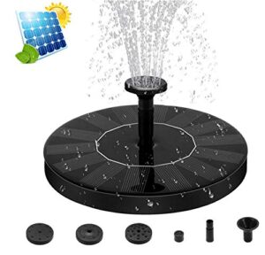 lheng solar powered fountain pump, solar birdbath fountain, 7v/1.4w free standing floating birdbath water pumps for garden, patio, pond and poolideal