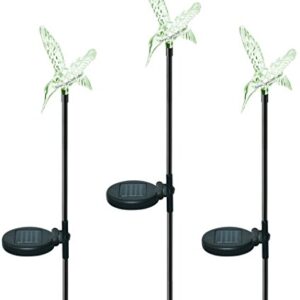 Solaration™ Black Pole Solar Garden Decor Hummingbird Stake Lights; 3 Packs in 1