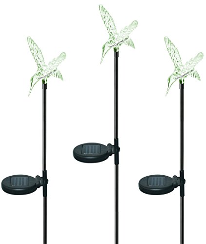 Solaration™ Black Pole Solar Garden Decor Hummingbird Stake Lights; 3 Packs in 1