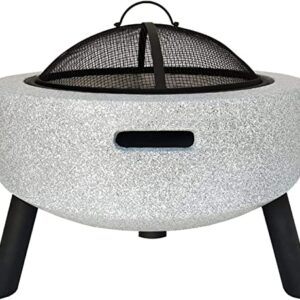 LEAYAN Garden Fire Pit Portable Grill Barbecue Rack Outdoor Fire Pits Fire Bowl, Magnesia Barbecue Grill, for Outdoor Garden Fire Pit Heating/Barbecuing, Garden Terrace for Camping Backyard, White