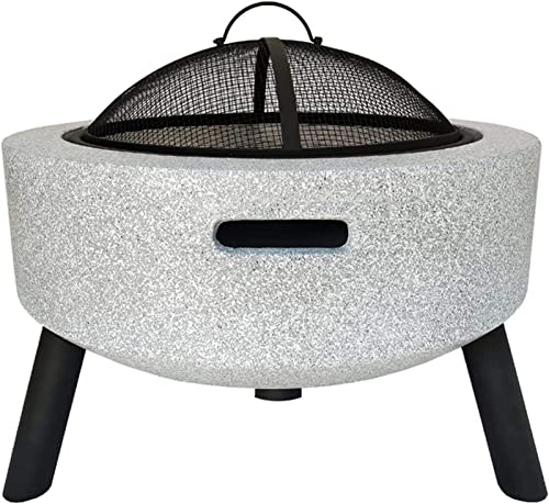 LEAYAN Garden Fire Pit Portable Grill Barbecue Rack Outdoor Fire Pits Fire Bowl, Magnesia Barbecue Grill, for Outdoor Garden Fire Pit Heating/Barbecuing, Garden Terrace for Camping Backyard, White