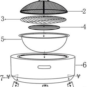 LEAYAN Garden Fire Pit Portable Grill Barbecue Rack Outdoor Fire Pits Fire Bowl, Magnesia Barbecue Grill, for Outdoor Garden Fire Pit Heating/Barbecuing, Garden Terrace for Camping Backyard, White