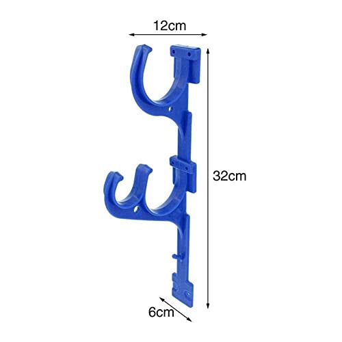 TPALPKT Pool Pole Hanger Leaf Rakes Vacuum Hose with Screw Purpose Brushes Multi Holder Garden Skimmers Tools Outdoor Plastic Blue