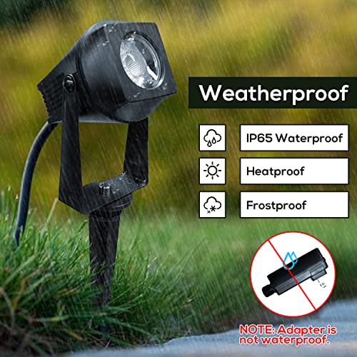 FMART LED Landscape Lights 3Wx5 Outdoor Landscape Spotlights, Landscape Lighting COB Waterproof Garden Pathway Lights Walls Trees Flags Spotlights with Spike Stand, 2700K Warm White, 5Pack, UL Plug