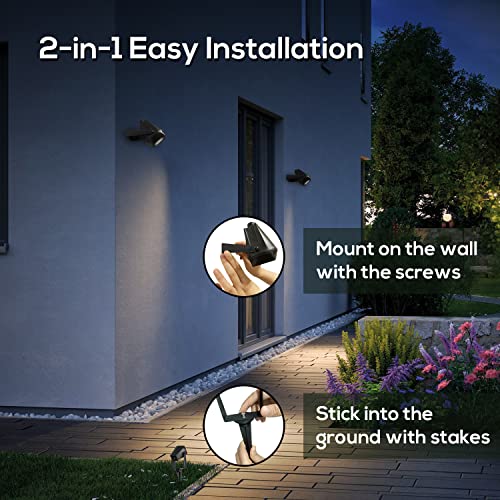 FMART LED Landscape Lights 3Wx5 Outdoor Landscape Spotlights, Landscape Lighting COB Waterproof Garden Pathway Lights Walls Trees Flags Spotlights with Spike Stand, 2700K Warm White, 5Pack, UL Plug