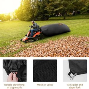 Protoiya Lawn Tractor Leaf Bag Wear-Resistant Oversized, Garden Leaf Bag, 420D Oxford Cloth Wear-Resistant Lawn Mower Grass Catcher Bag for All Lawn Mower Tractor 80 × 51 Inch