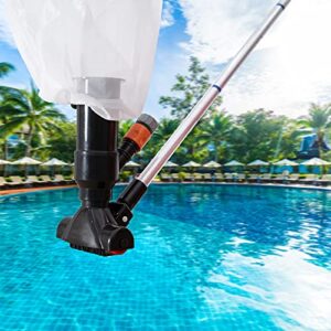 Poocuum Portable Pool Vacuum Jet Handheld Pool Leaf Vacuum with 5-Section Pole and Filter Bag, Pool Vacuum Brush for Above Ground Pool Inground Pool Spa Pond Hot Tub(No Garden Hose Included)