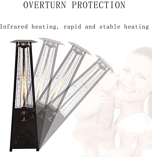 YAOJIA Outdoor Patio Space Heater 13 KW Natural Gas Patio Heater ，Waterproof Adjustable Firepower Pyramid Patio Liquefied Gas Heater ，Outside Space Heating for Home Garden & Gazebo， 234 X 60 X 60cm