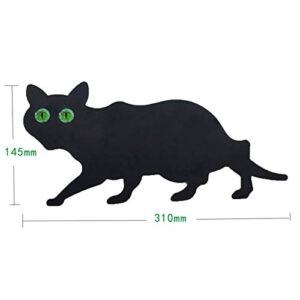 Asodomo 3 Pack Garden Scare Cats with Reflective Eyes, Decorative Metal Cat Silhouette Garden Cat Deterrent Cat Scarer Repells Birds Away for Yard Outdoor and Halloween Decorations