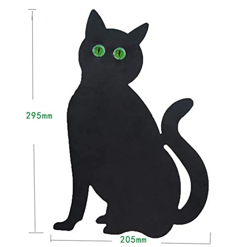 Asodomo 3 Pack Garden Scare Cats with Reflective Eyes, Decorative Metal Cat Silhouette Garden Cat Deterrent Cat Scarer Repells Birds Away for Yard Outdoor and Halloween Decorations