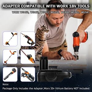 WA1820 for Worx Adapter 18/20V Li-ion Battery to 18V NI Cordless Power Tool WA3127 WA3152 WG150 WG152 WG250 WG541 WG900 WG901（not Battery）