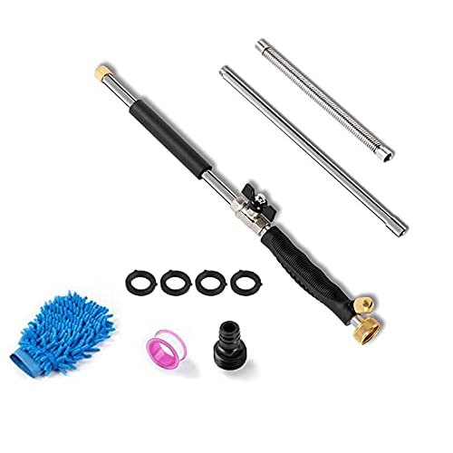 Hiraethore Pressure Washer Gun with Replacement Wand for Car Washing or Garden Cleaning Portable Watering SprayerHigh Pressure Hose Nozzle Power Washer Accessories