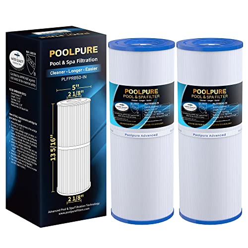 POOLPURE PLFPRB50-IN Spa Filter Replaces Pleatco PRB50-IN, PRB50IN, Unicel C-4950, Filbur FC-2390, Jacuzzi J210/J220/J235/J245/J275, Guardian 413-212-02, 373045, 5X13 Drop in Hot Tub Filter, 2 Pack