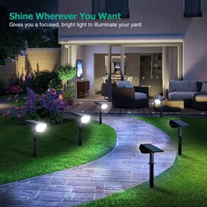 S SUNSBELL Solar Spot Lights Outdoor, 2Pack Solar Garden Lights with Lens Solar Spotlight IP68 Waterproof Cast Light Dual-use Dark Sensing Luces Solares para Exteriores for Yard Porch - White Light