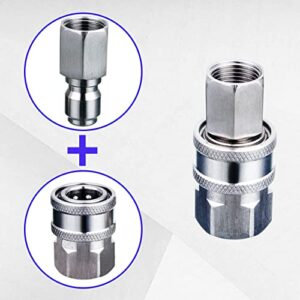 M MINGLE Pressure Washer Adapter, 2 Sets 3/8 Inch Quick Connect Fittings, Stainless Steel Pressure Washer Fittings, Male and Female Power Washer Quick Disconnect Kit, 5000 PSI