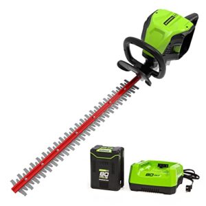 greenworks pro 80v 26″ cordless hedge trimmer, 2.0ah battery and charger included