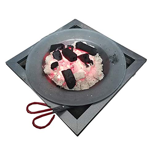 YUFBI Fire Pit Small Stove Outdoor Fire Pit with Log Grate Metal Firepit Patio Stove Wood Burning BBQ Grill Fire Pits Bowl, Poker for Backyard Garden Furnace (Color : Black)