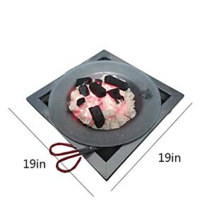 YUFBI Fire Pit Small Stove Outdoor Fire Pit with Log Grate Metal Firepit Patio Stove Wood Burning BBQ Grill Fire Pits Bowl, Poker for Backyard Garden Furnace (Color : Black)