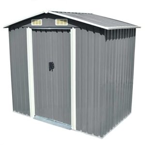 vidaxl garden storage shed metal 80.3″x52″x73.2″ garage tool storage house