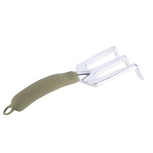 cabilock tools hand cultivator rake tiller tool stainless steel soil tiller hand fan rake for gardening cultivating loosening weeding digging hand garden