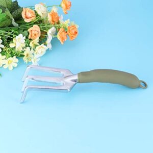 Cabilock Tools Hand Cultivator Rake Tiller Tool Stainless Steel Soil Tiller Hand Fan Rake for Gardening Cultivating Loosening Weeding Digging Hand Garden