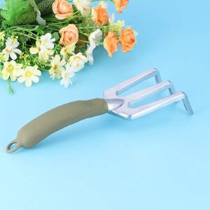 Cabilock Tools Hand Cultivator Rake Tiller Tool Stainless Steel Soil Tiller Hand Fan Rake for Gardening Cultivating Loosening Weeding Digging Hand Garden