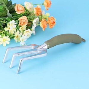 Cabilock Tools Hand Cultivator Rake Tiller Tool Stainless Steel Soil Tiller Hand Fan Rake for Gardening Cultivating Loosening Weeding Digging Hand Garden