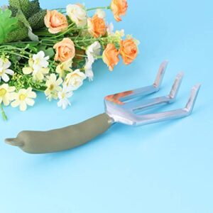 Cabilock Tools Hand Cultivator Rake Tiller Tool Stainless Steel Soil Tiller Hand Fan Rake for Gardening Cultivating Loosening Weeding Digging Hand Garden