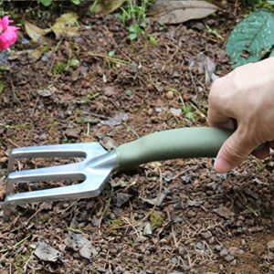 Cabilock Tools Hand Cultivator Rake Tiller Tool Stainless Steel Soil Tiller Hand Fan Rake for Gardening Cultivating Loosening Weeding Digging Hand Garden