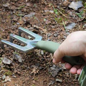 Cabilock Tools Hand Cultivator Rake Tiller Tool Stainless Steel Soil Tiller Hand Fan Rake for Gardening Cultivating Loosening Weeding Digging Hand Garden