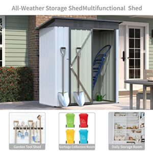 5x3 FT Outdoor Alloy Steel Storage Shed Organizer, Garden Tool House for Backyard, Patio, Garage, Lawn