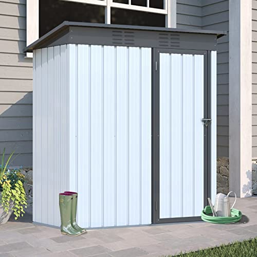 5x3 FT Outdoor Alloy Steel Storage Shed Organizer, Garden Tool House for Backyard, Patio, Garage, Lawn