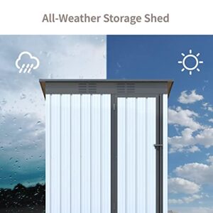 5x3 FT Outdoor Alloy Steel Storage Shed Organizer, Garden Tool House for Backyard, Patio, Garage, Lawn