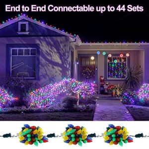 C9 Christmas Lights, 50 LEDs 24.5 FT Faceted String Lights Connectable Commercial Grade Indoor Outdoor, 120V UL Certified Xmas Strawberry Tree Light Strand for Garden Patio Parties, Multicolor