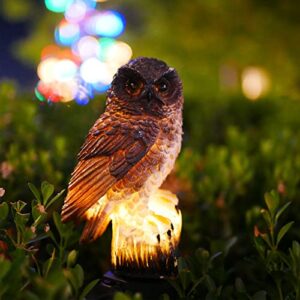 tiloya owl solar garden light pro, cute owl outdoor yard light waterproof adorable garden light pro for garden lawn decoration walkway courtyard patio decoration creative gift