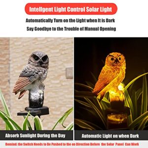 TILOYA Owl Solar Garden Light Pro, Cute Owl Outdoor Yard Light Waterproof Adorable Garden Light Pro for Garden Lawn Decoration Walkway Courtyard Patio Decoration Creative Gift