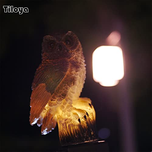 TILOYA Owl Solar Garden Light Pro, Cute Owl Outdoor Yard Light Waterproof Adorable Garden Light Pro for Garden Lawn Decoration Walkway Courtyard Patio Decoration Creative Gift