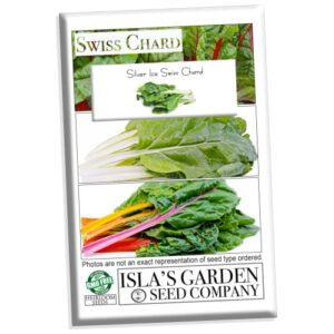 silver ice swiss chard, 300 heirloom seeds per packet, (isla’s garden seeds), non gmo seeds, botanical name: beta vulgaris var. cicla