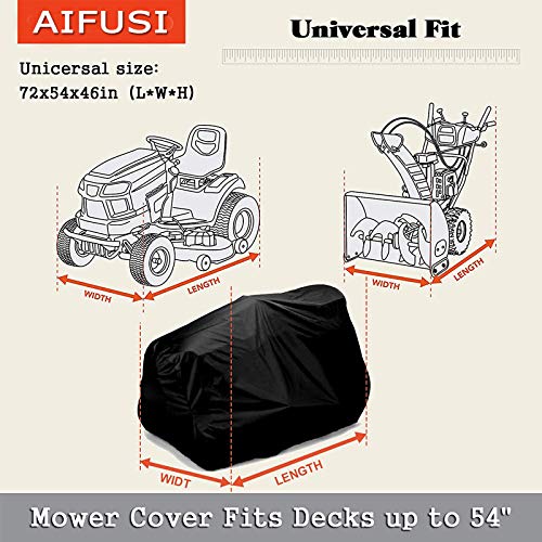 Riding Lawn Mower Cover Waterproof Tractor Cover Heavy Duty Fits Decks up to 54’’, Large Premium Riding Lawn Tractor Cover UV Resistant Protection, Universal Size