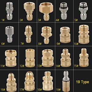 SagaSave 2Pcs Pressure Washer Coupler, Brass Quick Connect Plug NPT Fitting for Garden Hoses and Pressure Washers (External M14x 1.5mm Male)