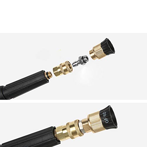 SagaSave 2Pcs Pressure Washer Coupler, Brass Quick Connect Plug NPT Fitting for Garden Hoses and Pressure Washers (External M14x 1.5mm Male)