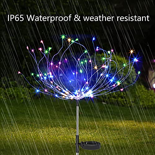 4Pack Firework Solar Lights Outdoor, Solar Garden Decorative Lights, Solar Walkway Lights Waterproof, 35 Copper Wires String Lights for Christmas, Pathway, Patio, Flowerbed