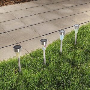 Solar Outdoor LED Light, Battery Operated Stainless Steel Mosaic Pillar Path and Walkway Lights for Landscape, Patio and Pathways by Pure Garden