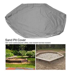 Hztyyier Sand Pit Cover Hexagonal Design Garden Sunblock Shade Cloth Cover for Household Bathing Pool Courtyard Yard (Gray)