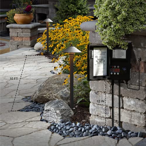 GOODSMANN Landscape Lighting Low Voltage Outdoor Path Light 1PK Halogen Pathway Light Wired 10W 25 Lumen 2700K Warm White Metal 12V AC Bronze Electric Sidewalk Walkway Light with Cable Connector