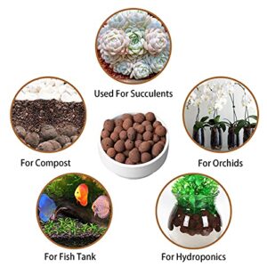 WAURHER Leca Expanded Clay Pebbles 5LBS Grow Media for Indoor Plants Hydroponic Growing Gardening System Supplies